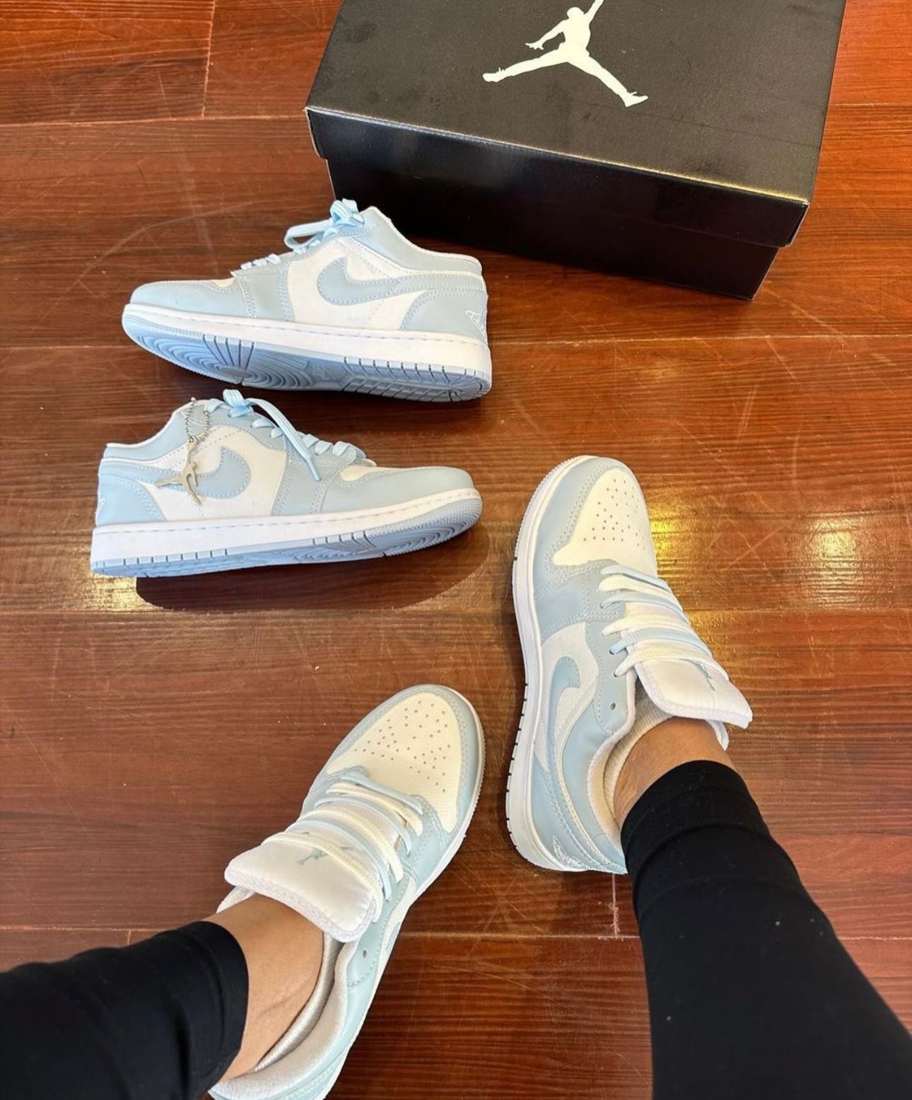 Tênis Jordan 1 Low azul bebê lançamento imported oferta – Santorini Co